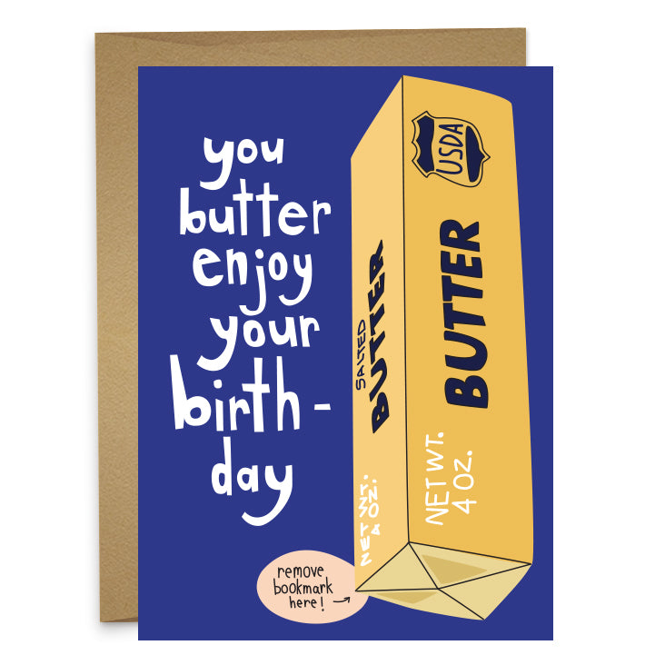 Butter Enjoy Birthday Bookmark + Greeting Card – Humdrum Paper