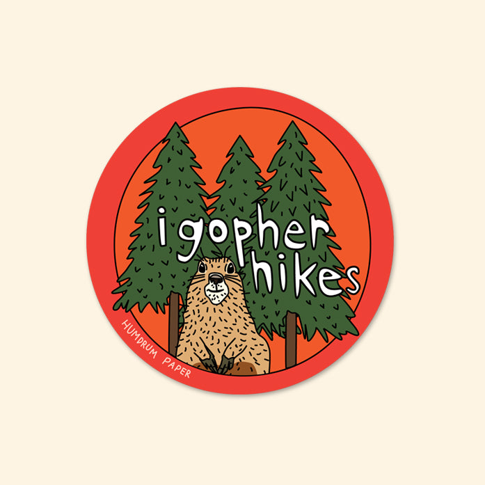 I Gopher Hikes Sticker – Humdrum Paper