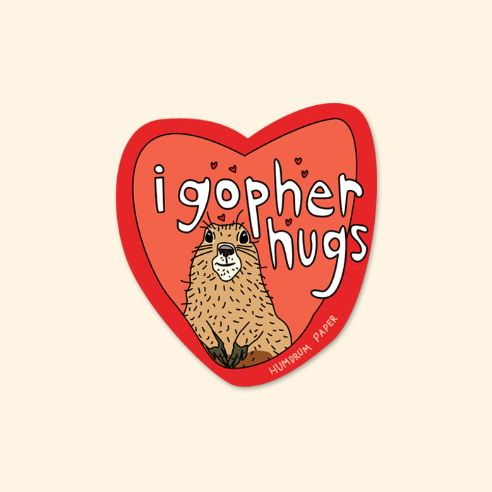 I Gopher Hugs Sticker – Humdrum Paper