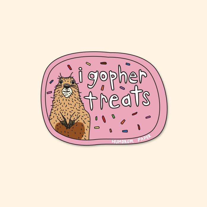 I Gopher Treats Sticker – Humdrum Paper