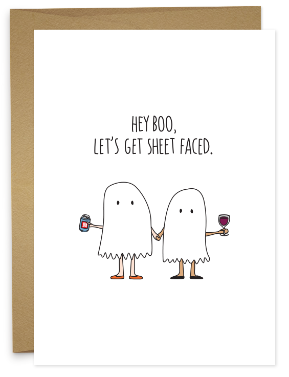 Hey Boo, Let's Get Sheet Faced Card – Humdrum Paper